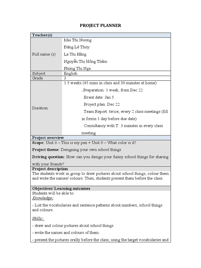 Project - Lesson - Plan-3-Overview (Session 2 Practice) | PDF | Rubric ...