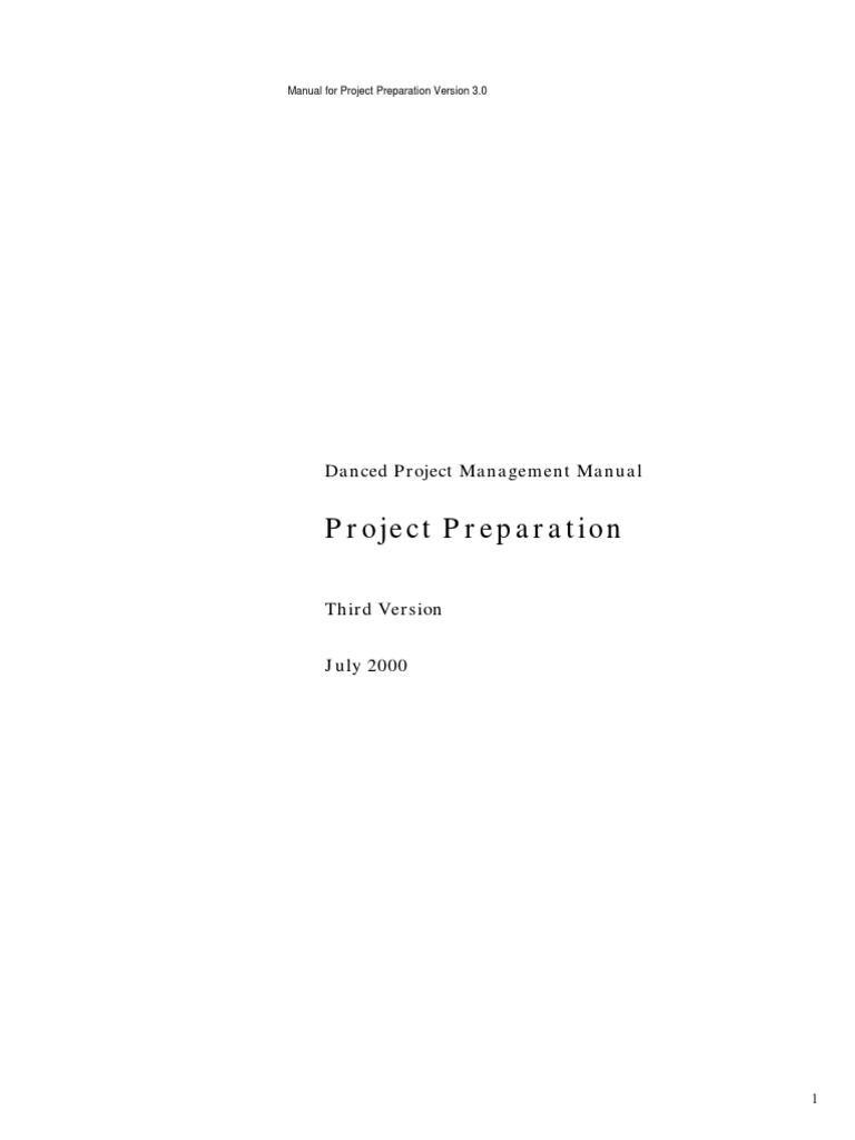 Project Preparation: Danced Project Management Manual | PDF | Official ...