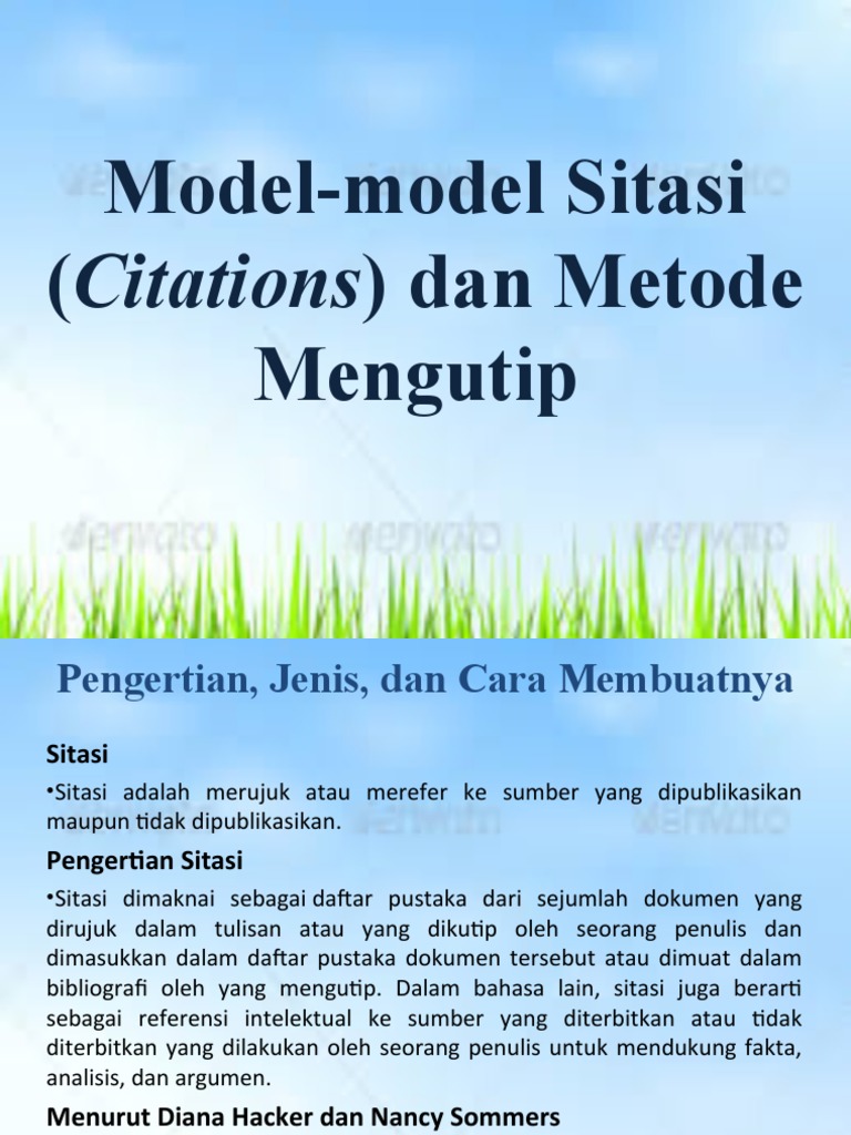 D1 - Pertemuan 6-7 - Model-Model Sitasi Dalam Karya Ilmiah | PDF