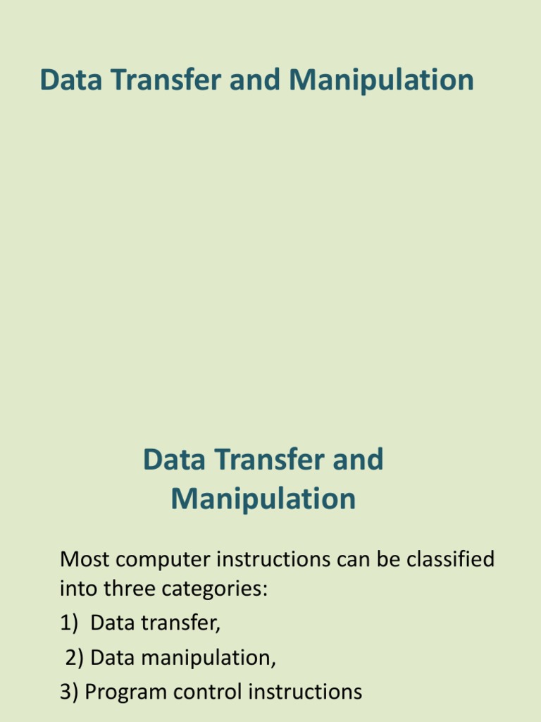 Data Transfer and Manipulation Instructions | PDF | Central Processing ...