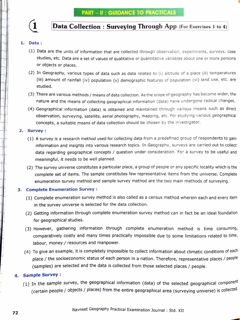 Part-Ii:Guidanceto Practicals Data Collection Surveying Through App ...