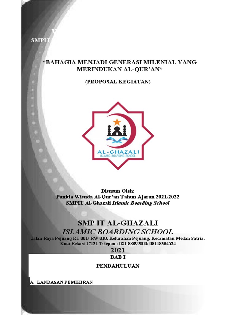PROPOSAL Wisuda Tahfidzul Qur'an (Sabtu, 25 Des 2021) v2 | PDF