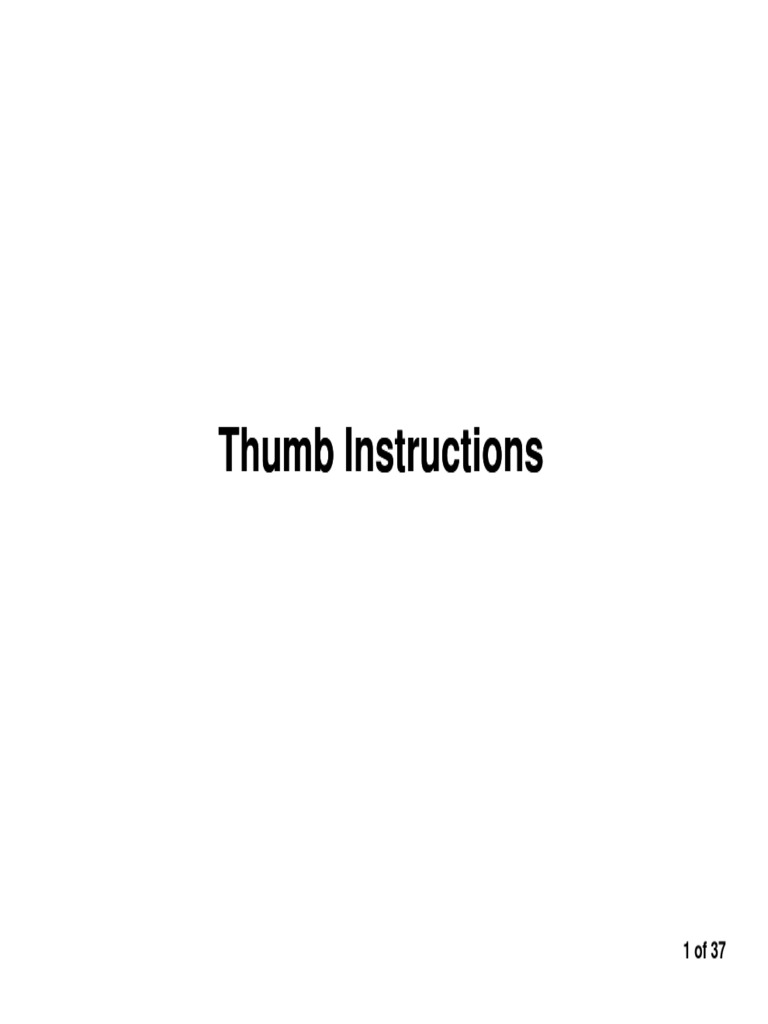 Thumb Instructions | PDF | Arm Architecture | Central Processing Unit