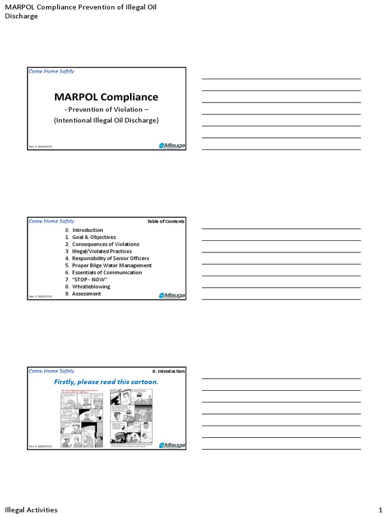 MARPOL Compliance: - Prevention of Violation - (Intentional Illegal Oil ...
