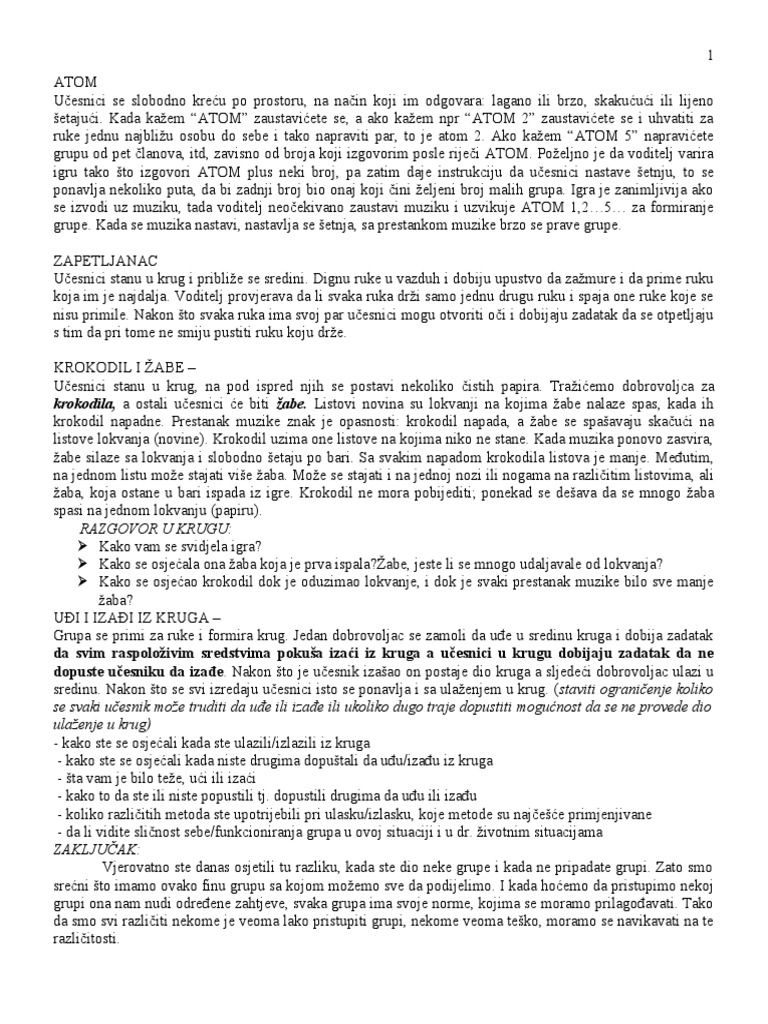 Igrice Za Radionice | PDF