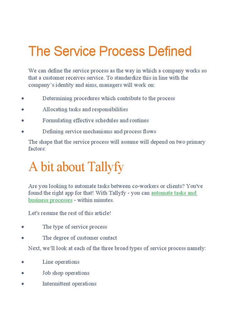 The Service Process Defined | PDF | Customer | Automation