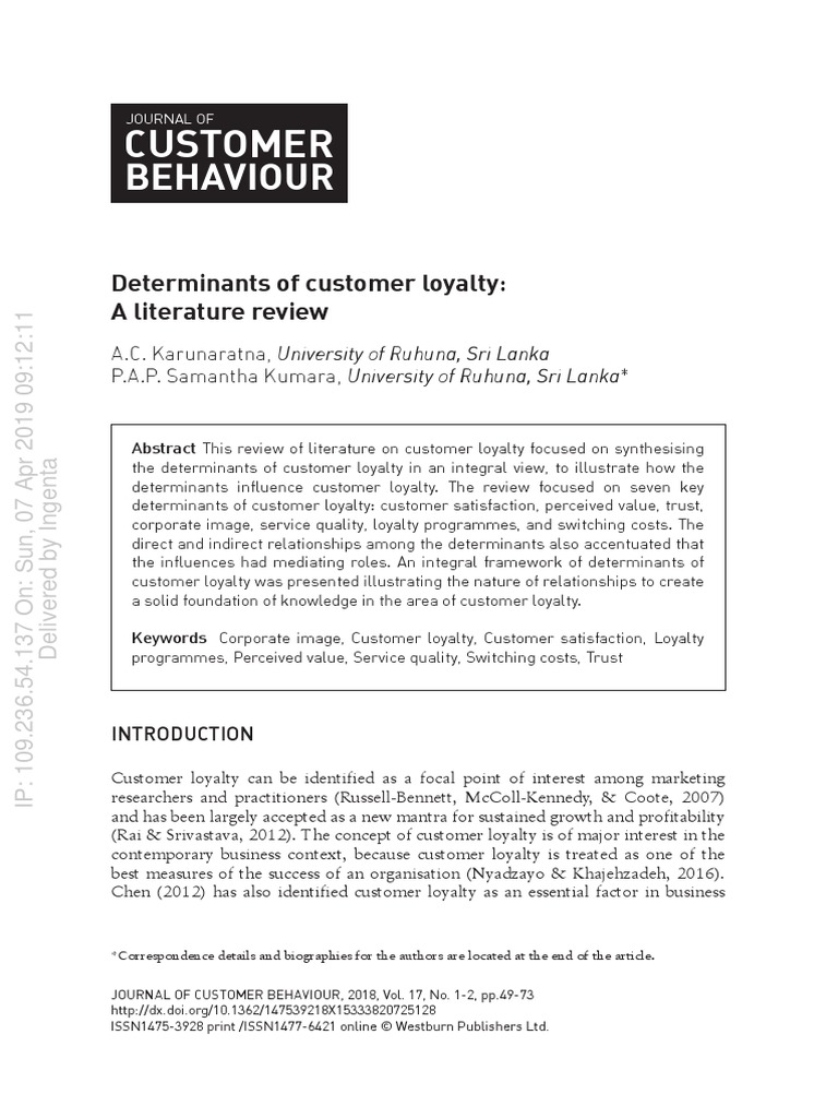 Customer: Behaviour | PDF | Customer Satisfaction | Academic Journal