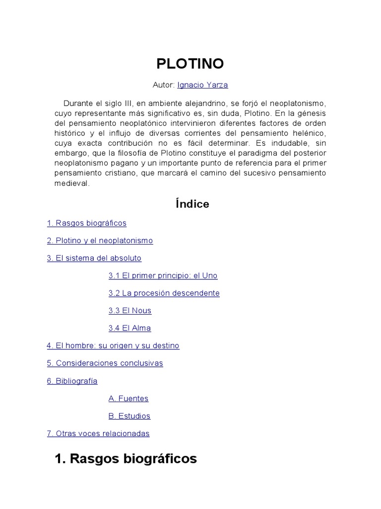PLOTINO | PDF | neoplatonismo | Platón
