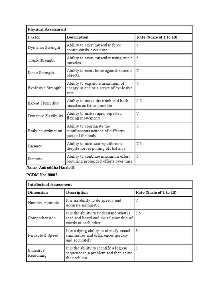 Yoga Assessment | PDF | Flexibility (Anatomy) | Force