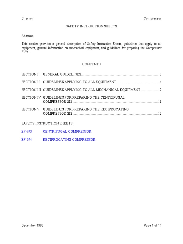Compressor - Safety Instruction Sheets | PDF | Pump | Valve