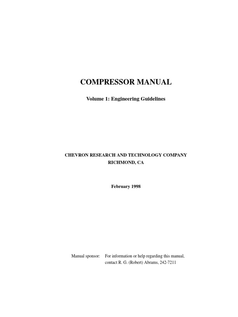 Compressor Manual | PDF | Gases | Pump