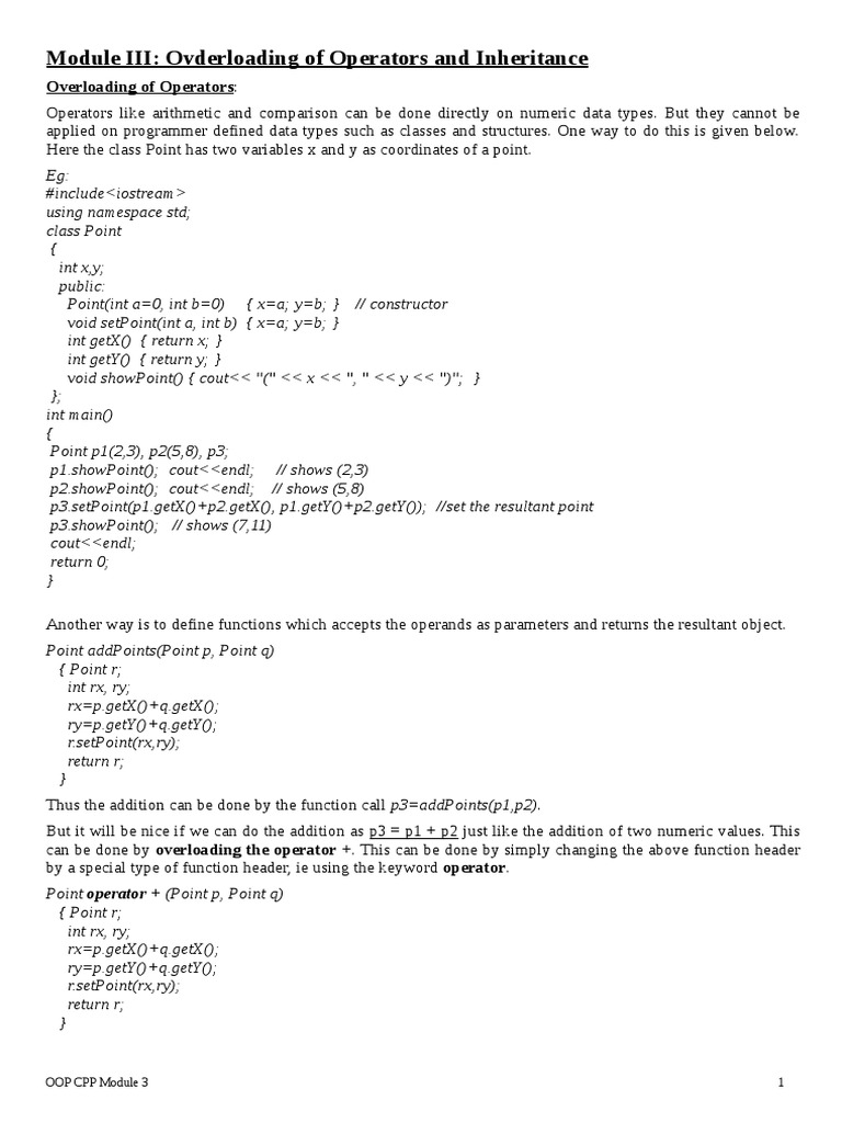 OOPSCPP Module 3 | PDF | Class (Computer Programming) | Inheritance ...