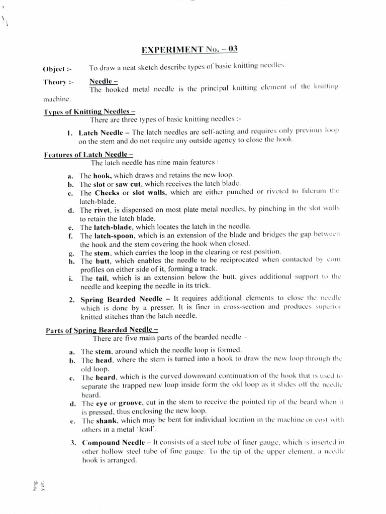 Experiment 2 Knitting | PDF | Knitting
