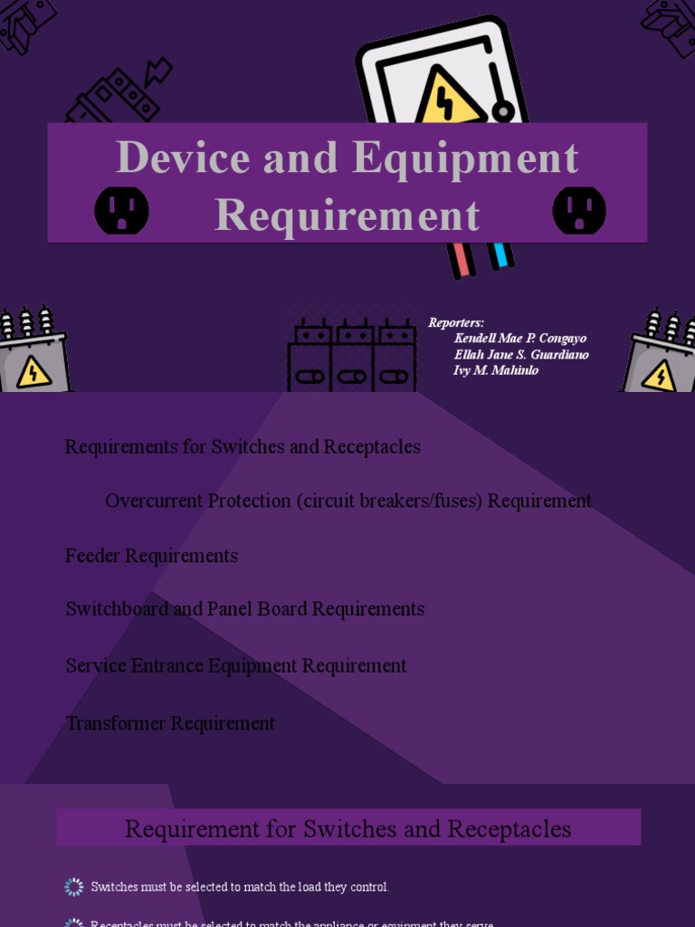 Device and Equipment Requirements | PDF | Fuse (Electrical) | Ac Power ...