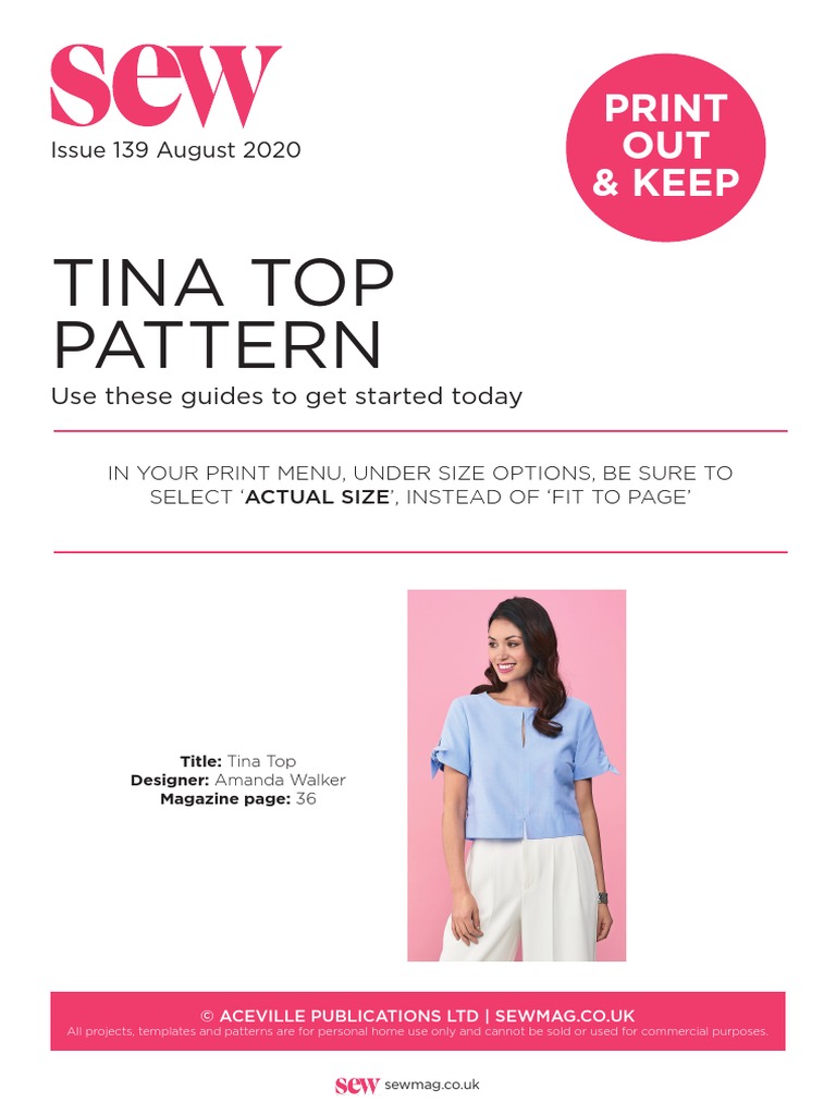 Tina Top Pattern: Print OUT & Keep | PDF | Clothing | Softlines (Retail)