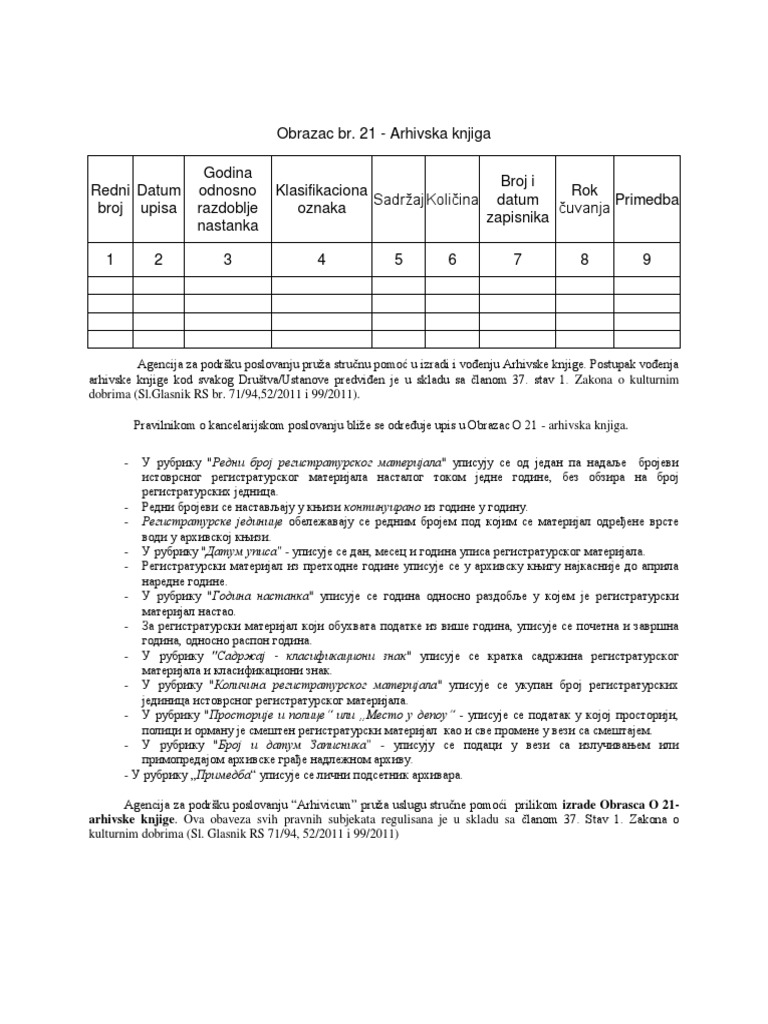 Arhivska Knjiga 1 | PDF