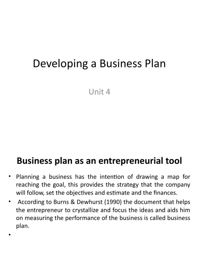 Unit 4 Developing A Business Plan | PDF | Entrepreneurship | Marketing