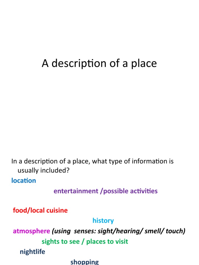 A Description of A Place | PDF | Adverb | Adjective