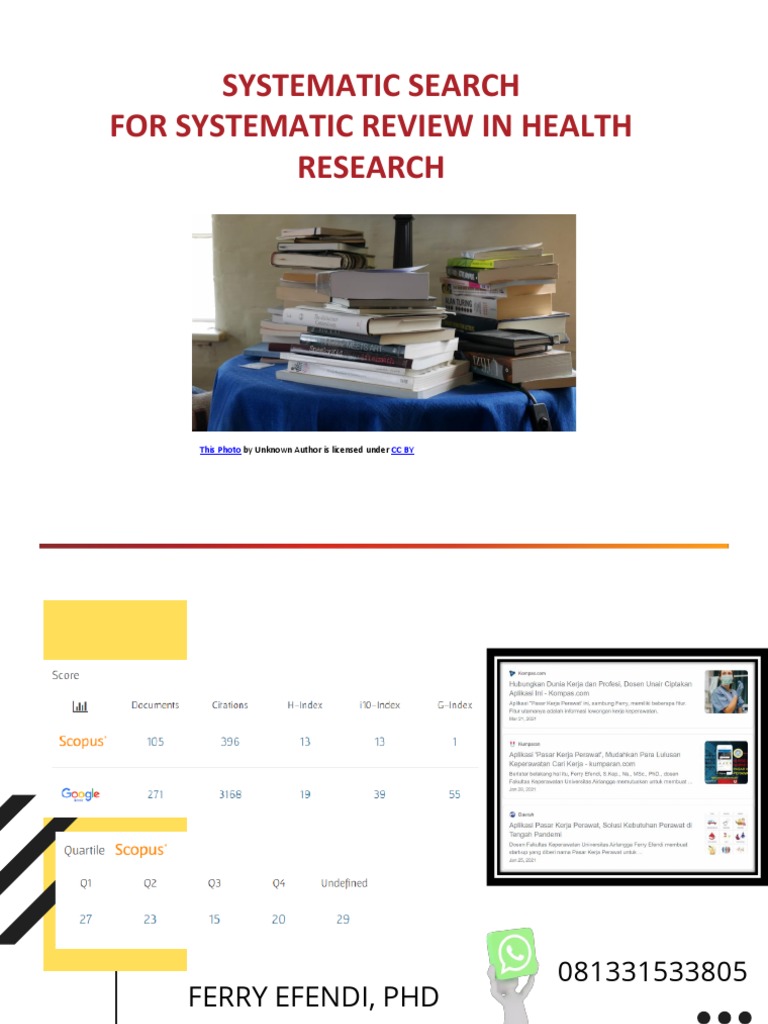 Systematic Search For Systematic Review in Health Research | PDF ...