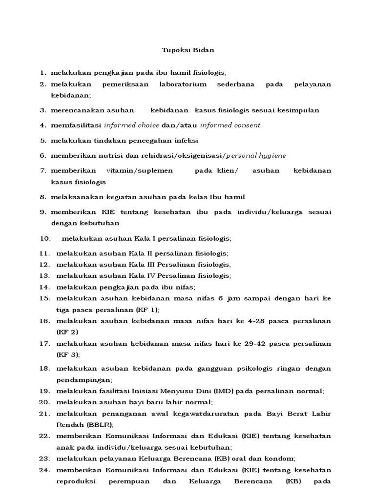 Tupoksi Bidan | PDF
