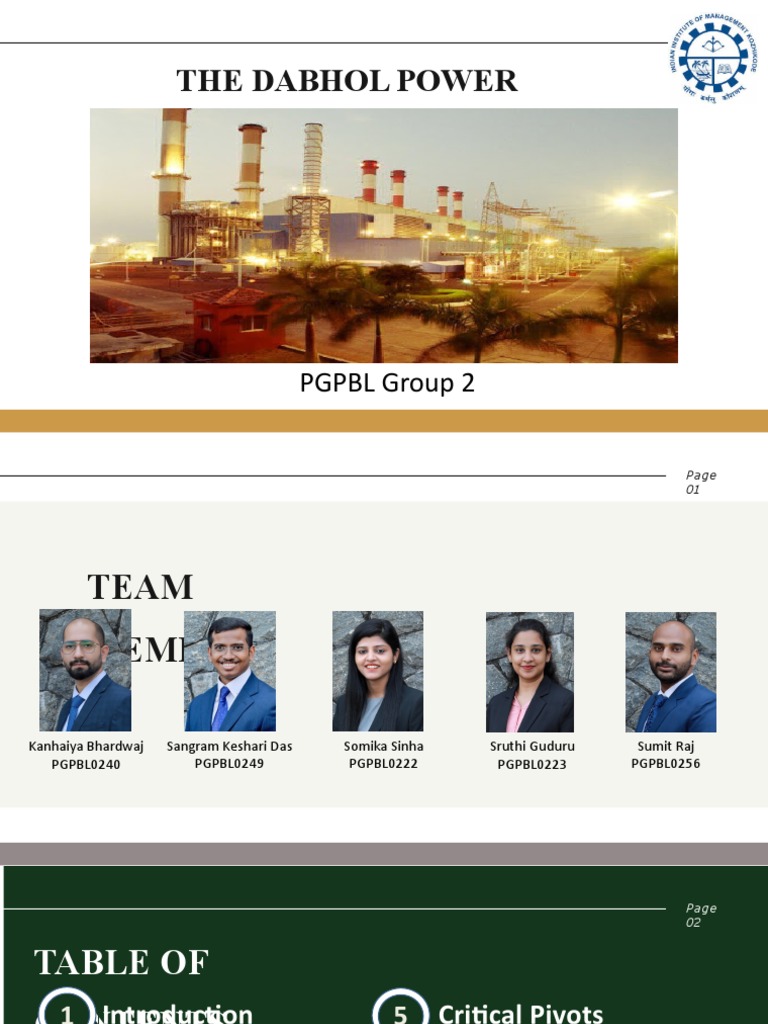 The Dabhol Power Project: PGPBL Group 2 | PDF | Enron | Economies