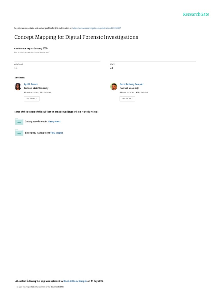 Concept Mapping For Digital Forensic Investigations | PDF