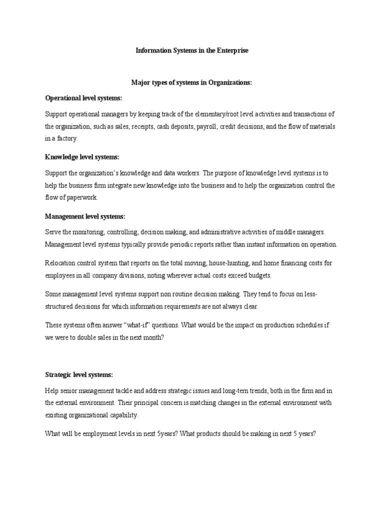 Information Systems in The Enterprise | PDF | Information System | Decision Support System