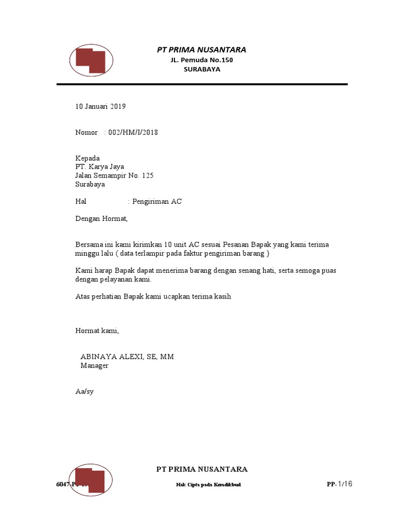 Surat Masuk Dan Surat Keluar | PDF