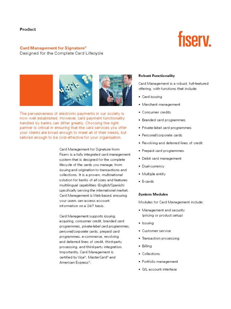 Card Management Signature Brochure September 2015 EMEA | PDF | Debit ...