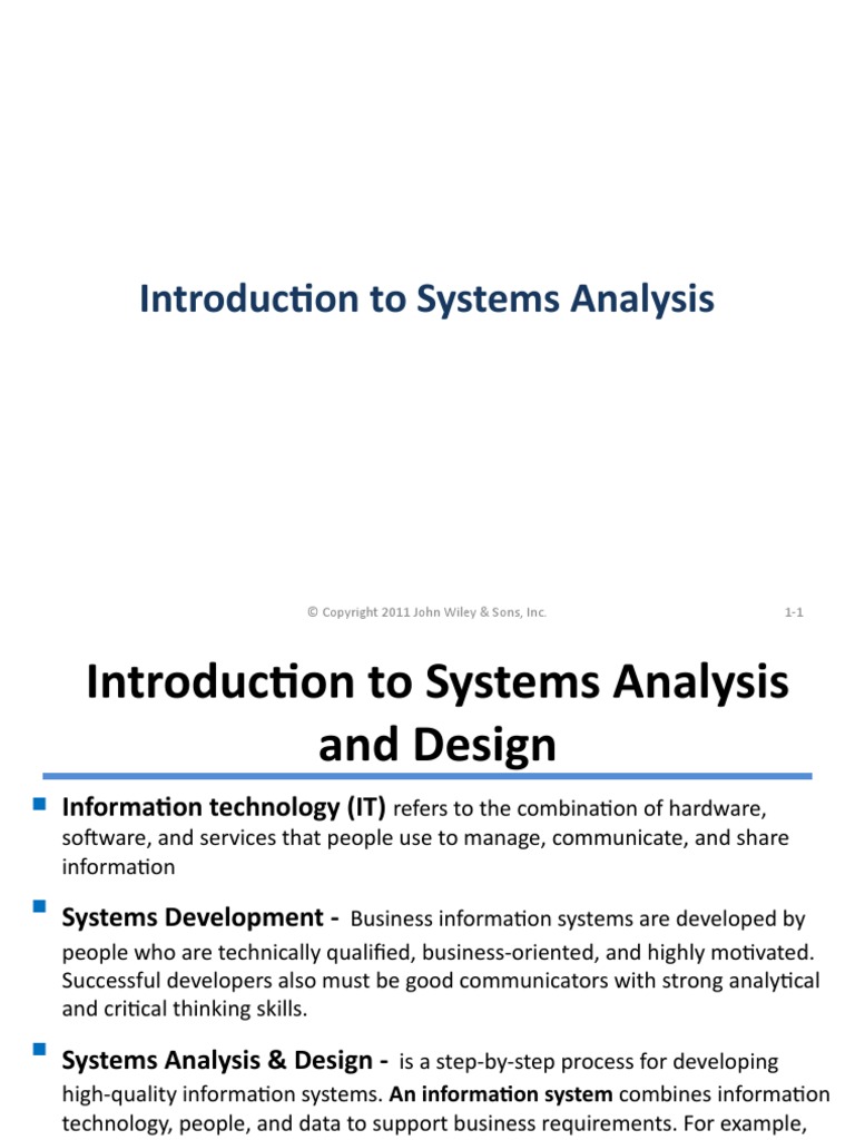 Introduction To Systems Analysis | PDF | Net Present Value | Software Development Process