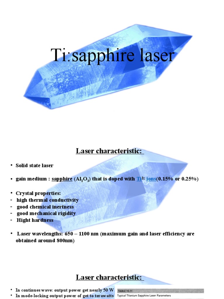 Ti Sapphire Laser | PDF | Laser | Electrical Engineering