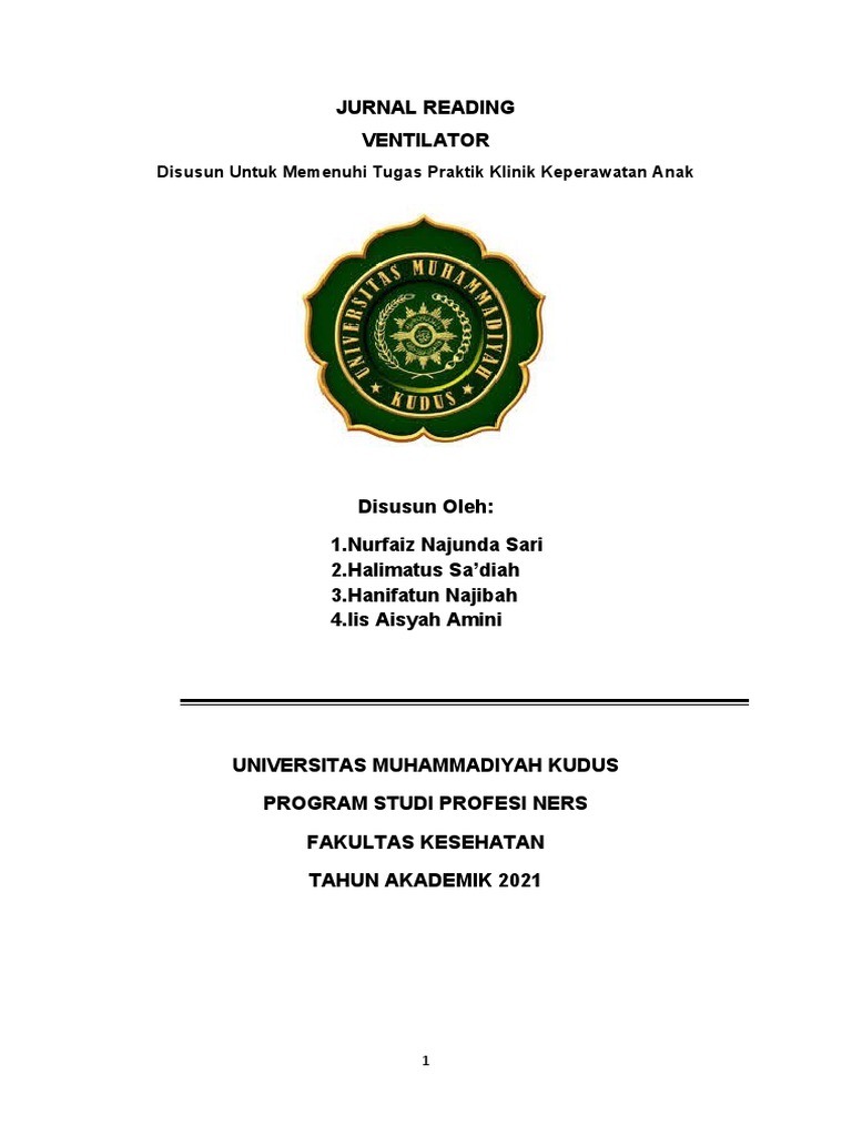 Jurnal Reading Ventilator | PDF | Sains & Matematika