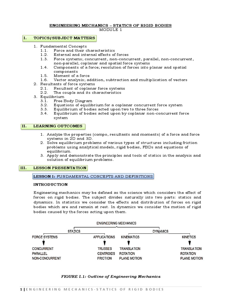 Engineering Mechanics Module 1 | PDF | Euclidean Vector | Force