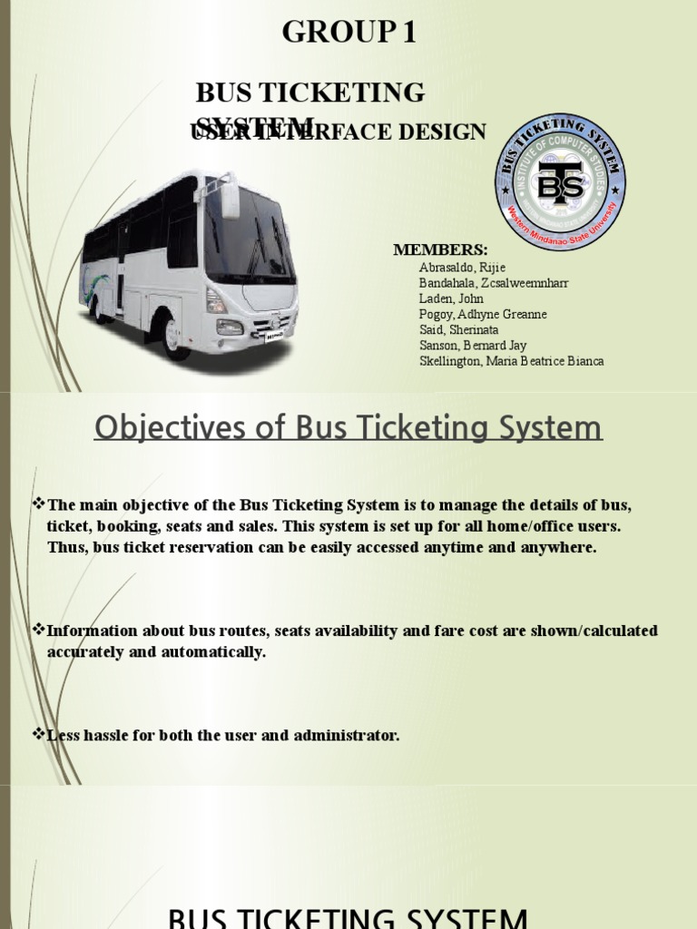 Bus Ticketing System: Group 1 | PDF | Information Technology Management ...