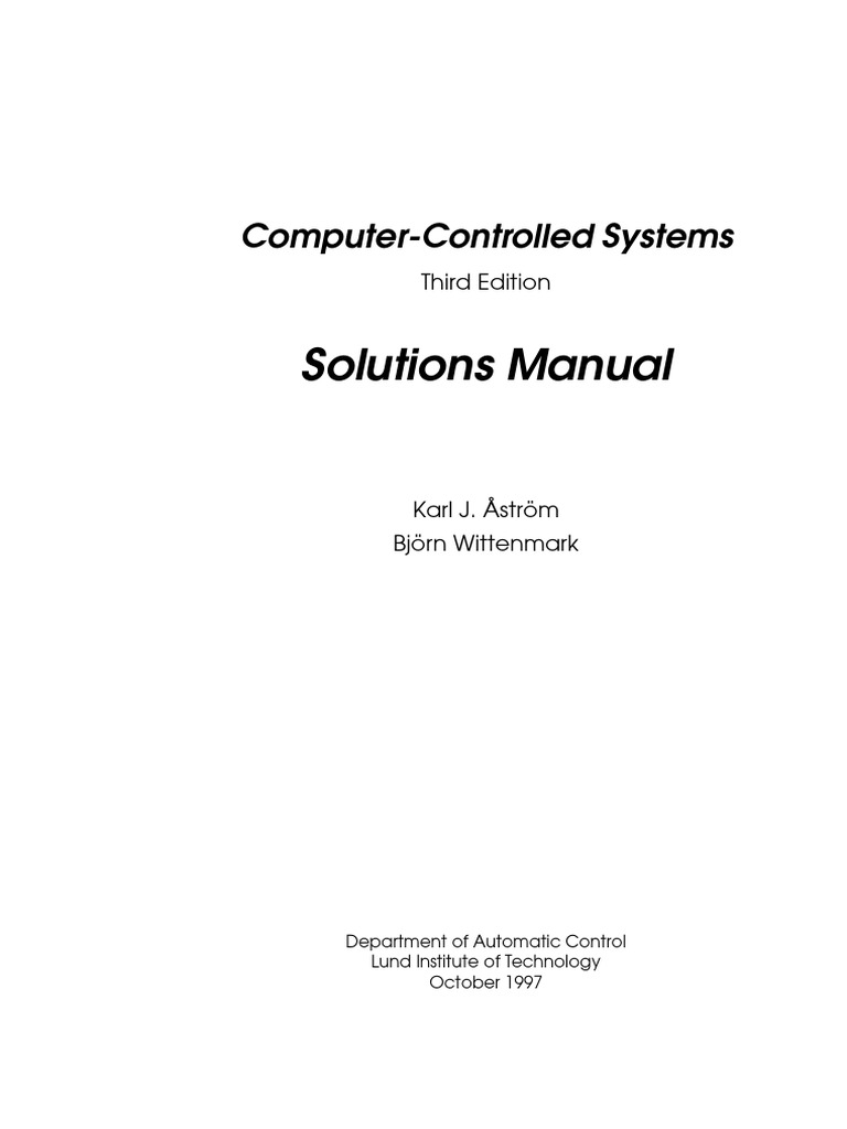 Computer-Controlled Systems Solutions Manual | PDF | Functions And Mappings | Mathematical Objects