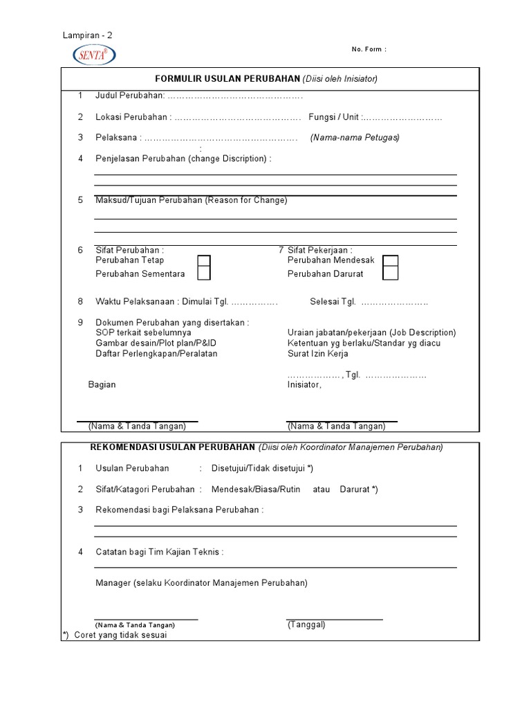 Form Moc | PDF | Teknologi & Rekayasa
