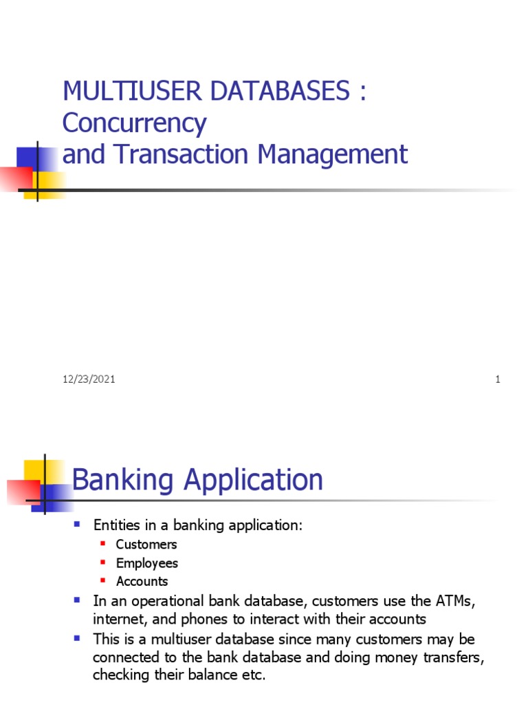 Multiuser Databases Concurrency And Transaction Management Pdf Database Transaction
