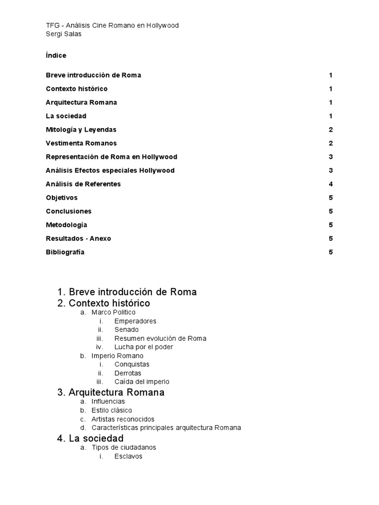 Indice TFG | PDF | imperio Romano | Roma antigua