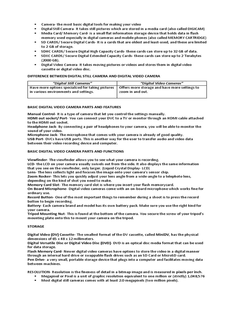 "Digital Still Cameras" "Digital Video Cameras" | PDF | Digital Camera ...