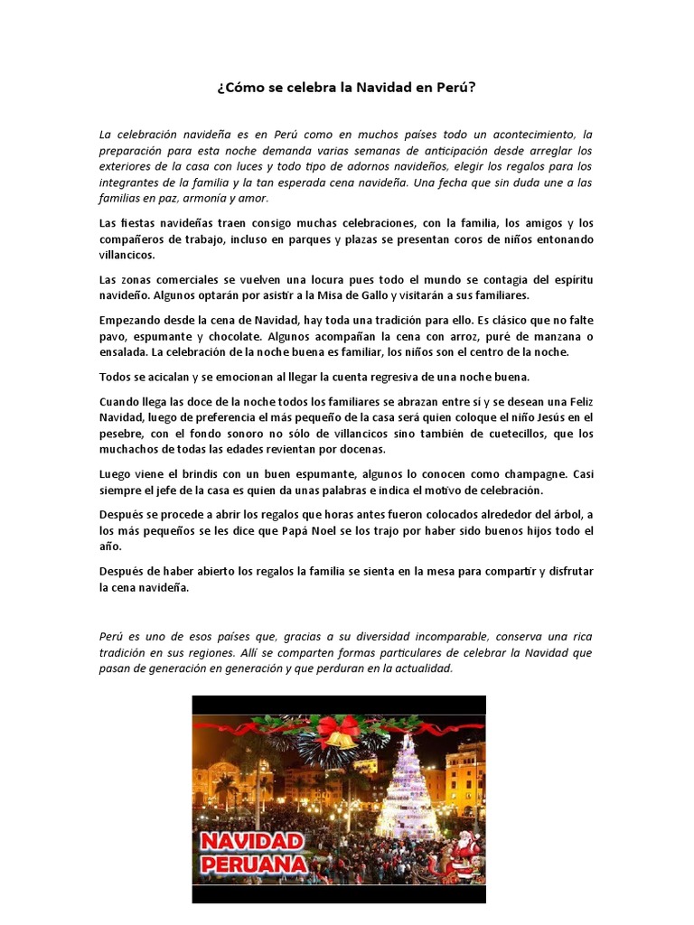 Celebración de la Navidad en Perú | PDF | Navidad | Nochebuena