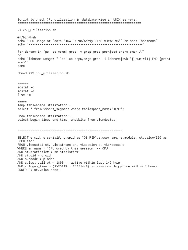 Monitoring Cpu Utilization Across Database Instances And Identifying Top Resource Consuming