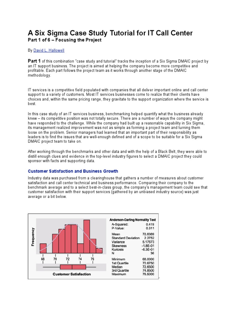 Six Sigma DMAIC in IT Call Center | PDF | Data Analysis | Percentile