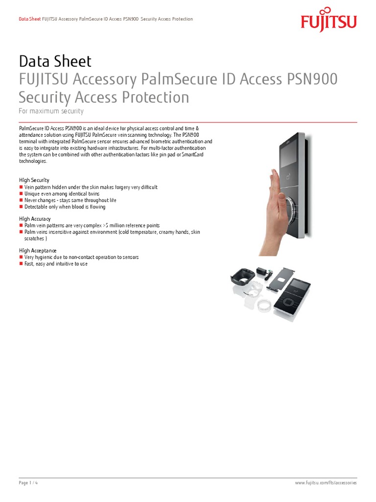 2.5.fingerprint Fujitsu PSN900A | PDF | Access Control | Authentication