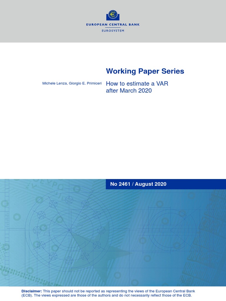 How To Estimate A VAR After March 2020 | PDF | Vector Autoregression ...