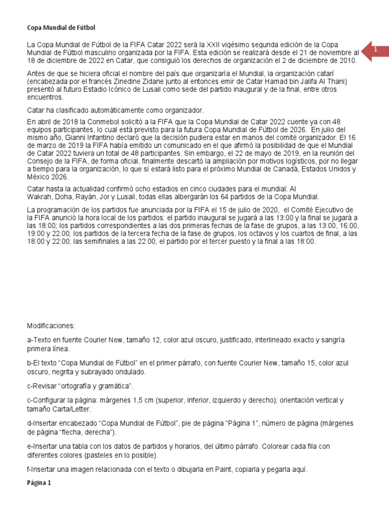 Copa Mundial Texto | Descargar gratis PDF | Deportes de equipo ...