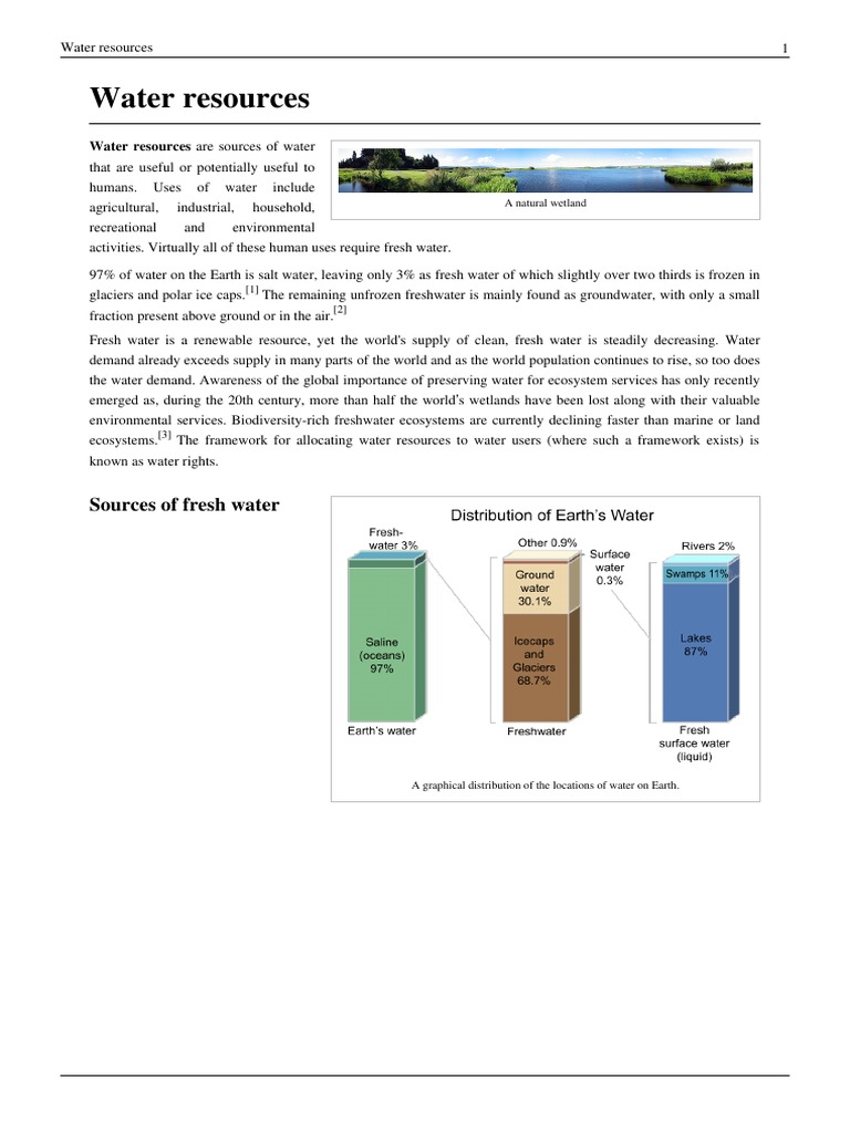 Fresh water resources | PDF | Water Resources | Water