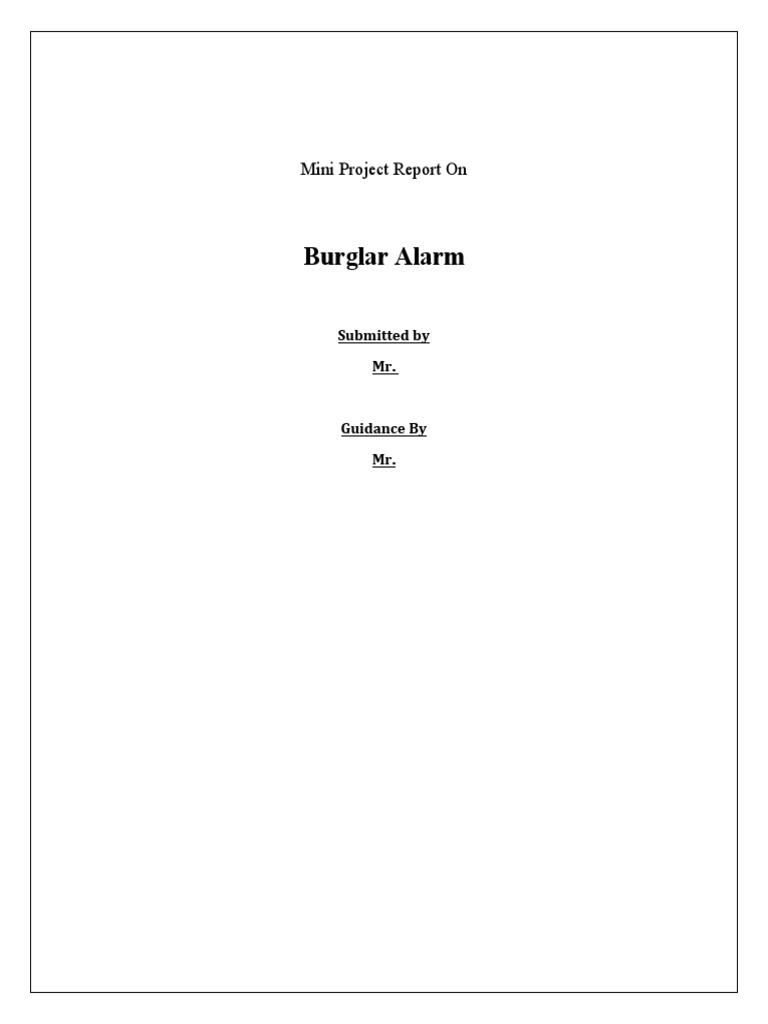 BURGLAR-ALARM BSc. Electronics | PDF | Security Alarm | Electromagnetism