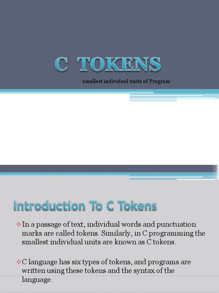 C Tokens | PDF | Bracket | C (Programming Language)