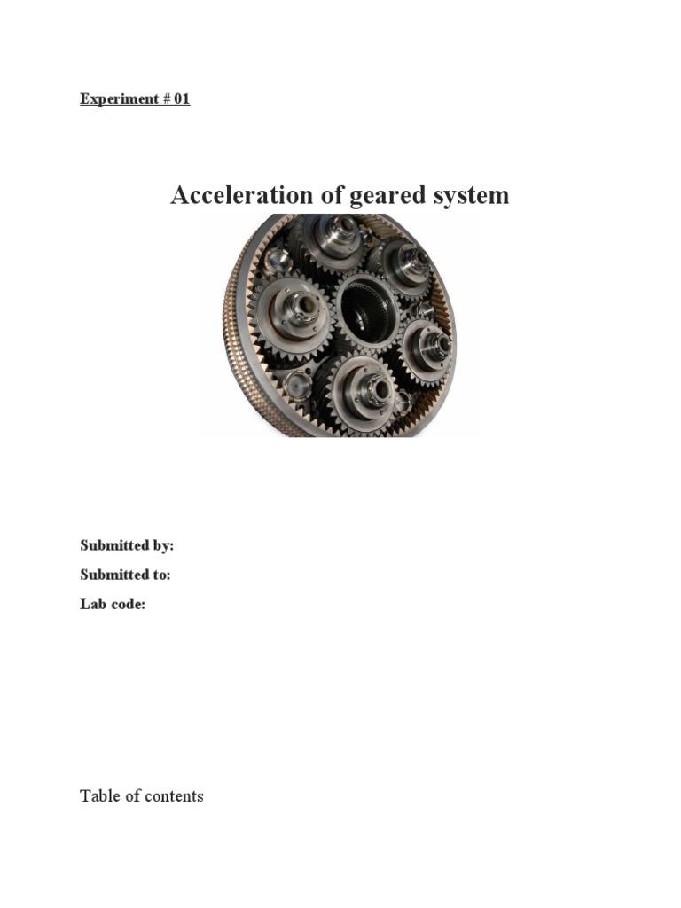 Acceleration of Gears (Exp) | Download Free PDF | Gear | Physics