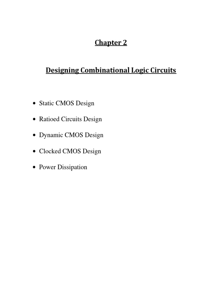 Static CMOS Design - Ratioed Circuits Design - Dynamic CMOS Design ...